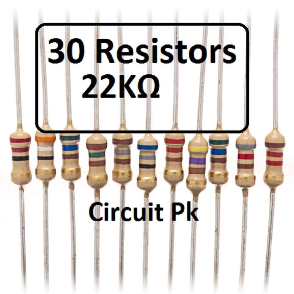 Pack of 30 - 22K Ohm Resistor 22kohm 1/4W
