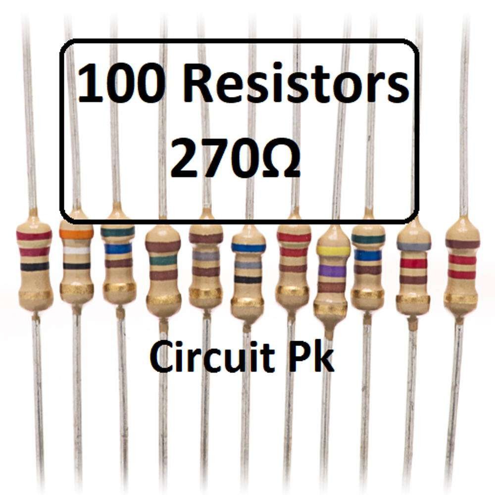 Pack of 100 - 270 Ohm Resistor 270 ohm resistors 1/4W