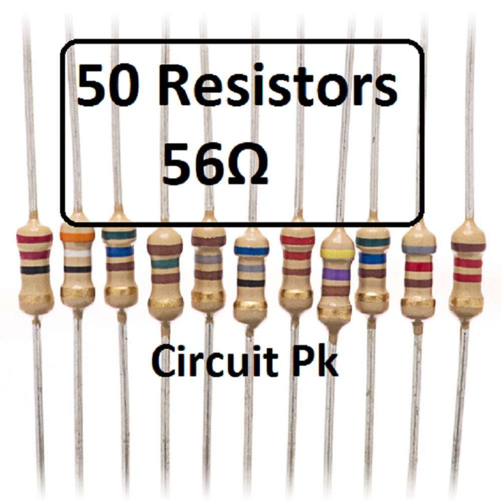 Pack of 50 - 56 Ohm Resistor 56 ohm resistors 1/4W