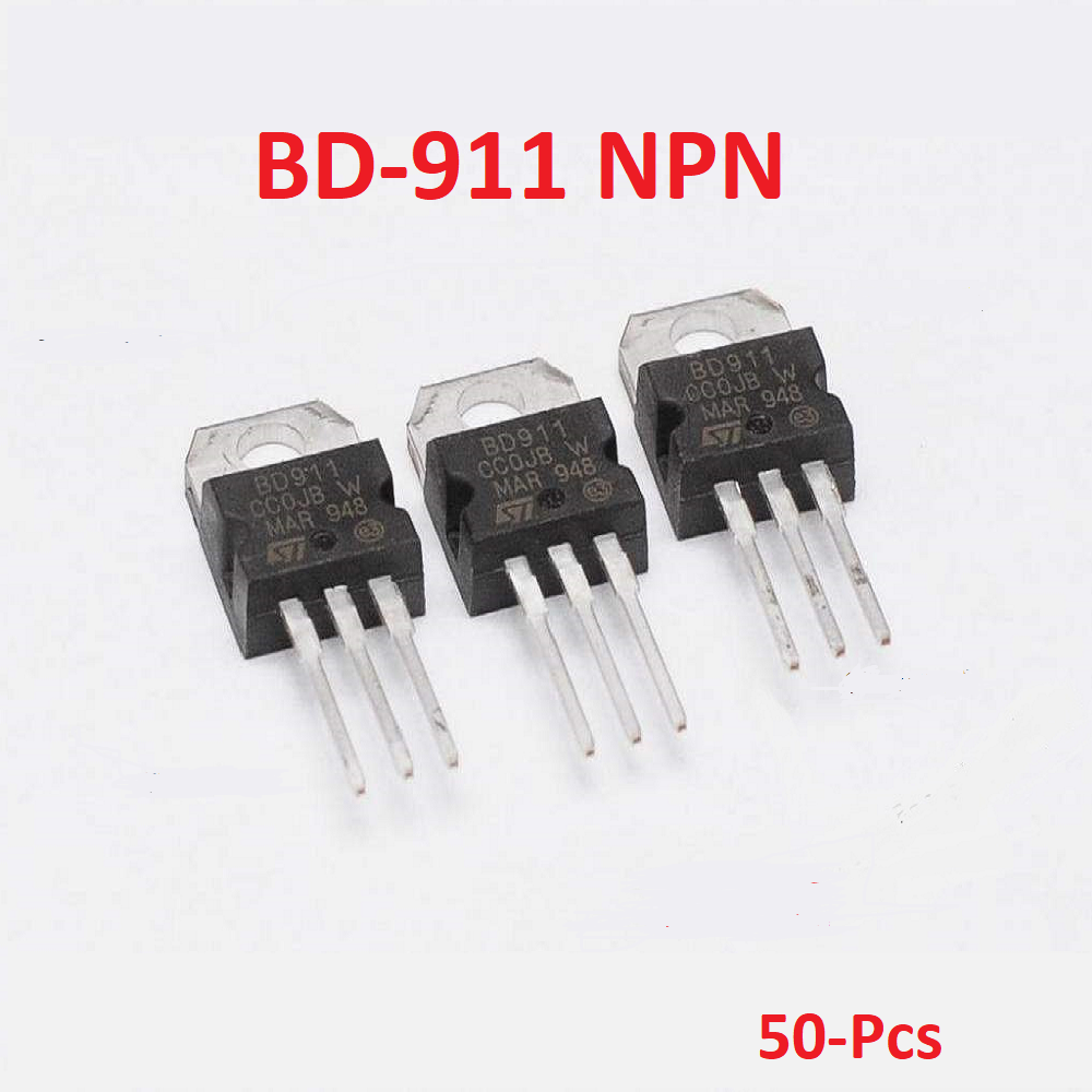 Pack of 50 NPN Power TRANSISTOR BD911 COMPLEMENTARY SILICON POWER ...