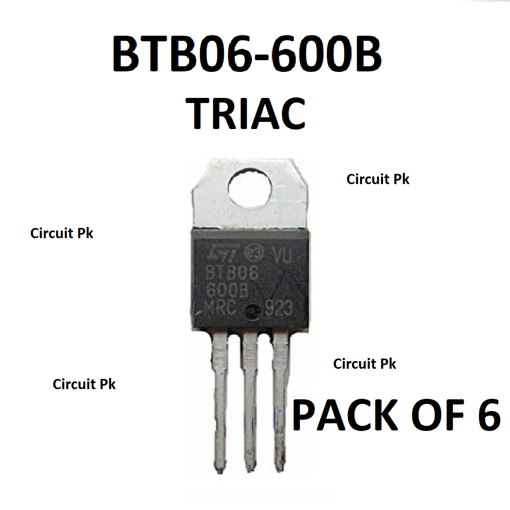 Pack of 6- Genuine ST 6A TRIAC BTB06 600B 600v 6A