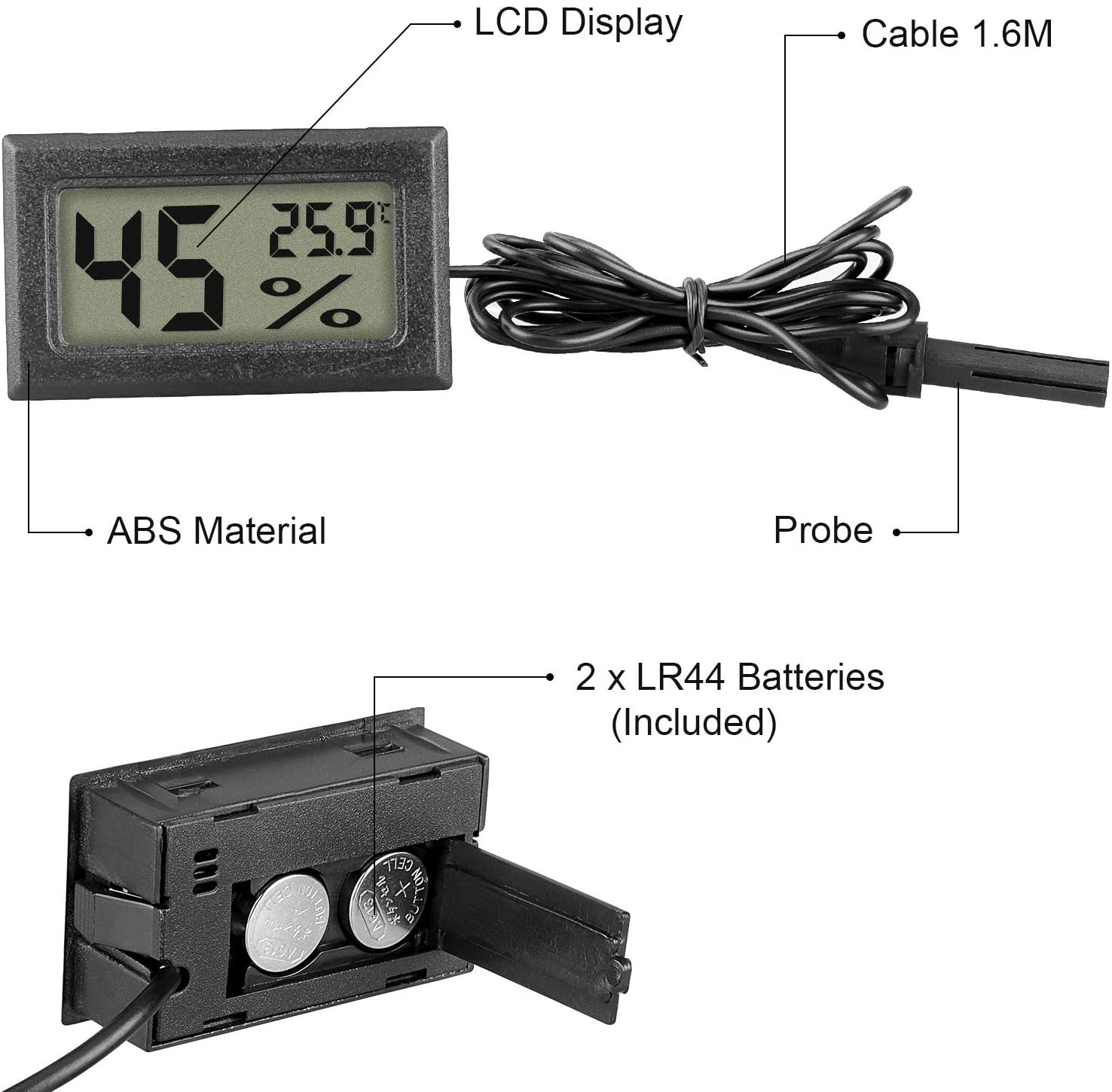 DIGITAL THERMOMETER TEMPERATURE HYGROMETER MODULE INDOOR HUMIDITY METER